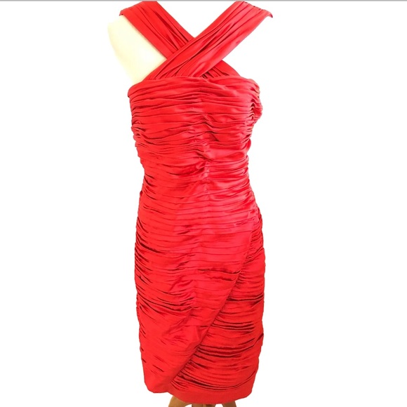Calvin Klein | Dresses | Calvin Klein Ck Women Red Body Cone Dress Size ...